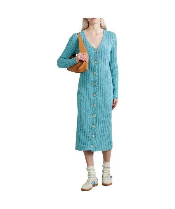 THE ELDER STATESMAN Ribbed Midi Dress