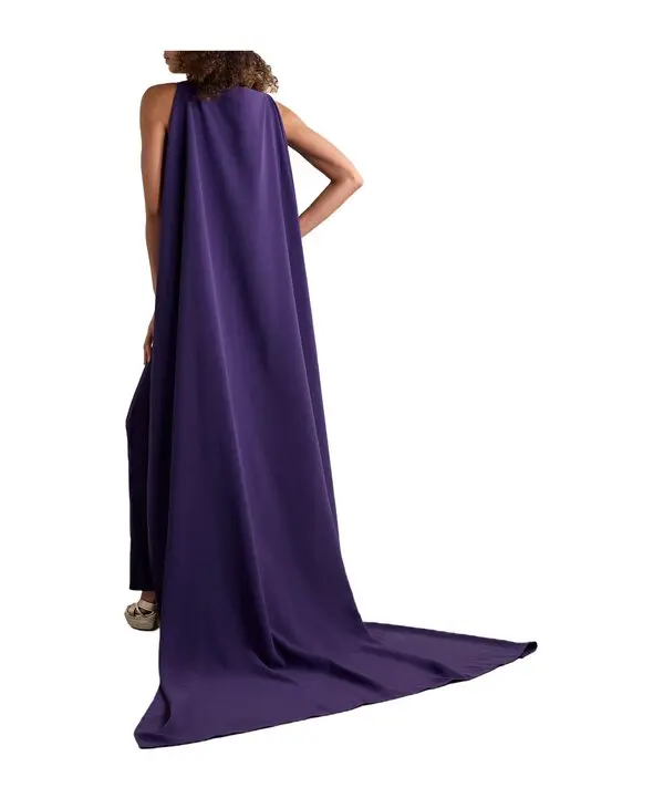 Solace Kaila Cape-effect Crepe Gown