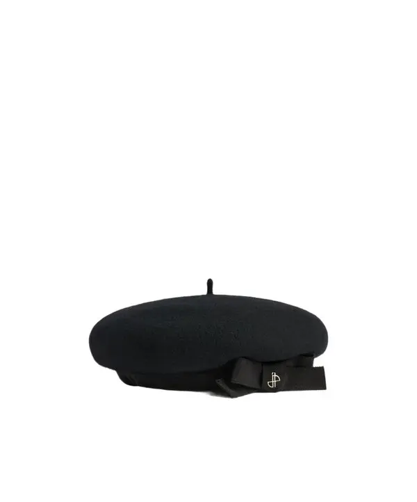 PATOU Grosgrain Bow Wool Beret