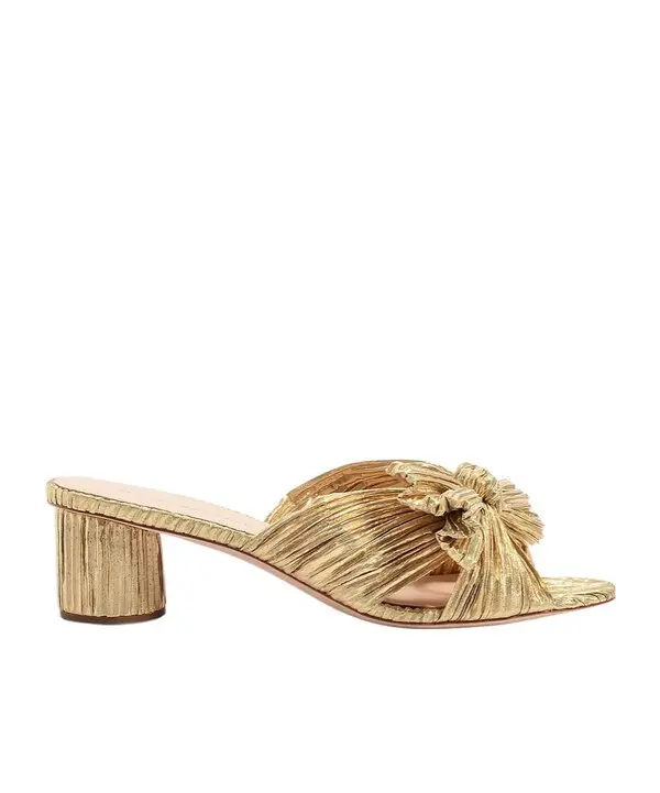 LOEFFLER RANDALL Emilia Pleated Knot Mules - Nude