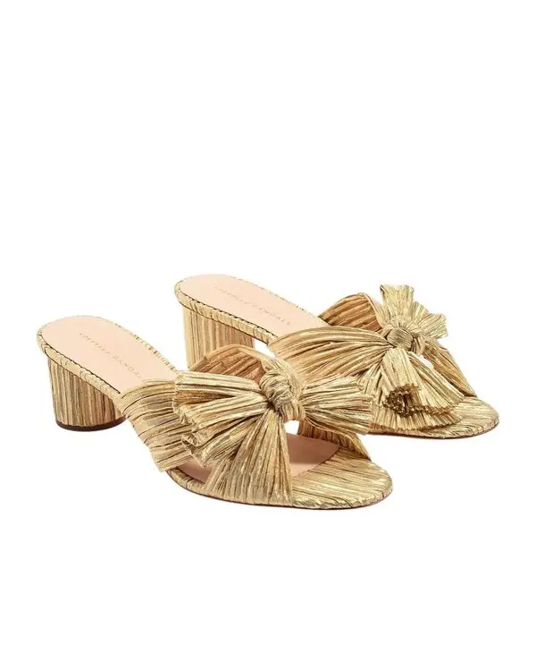LOEFFLER RANDALL Emilia Pleated Knot Mules - Nude