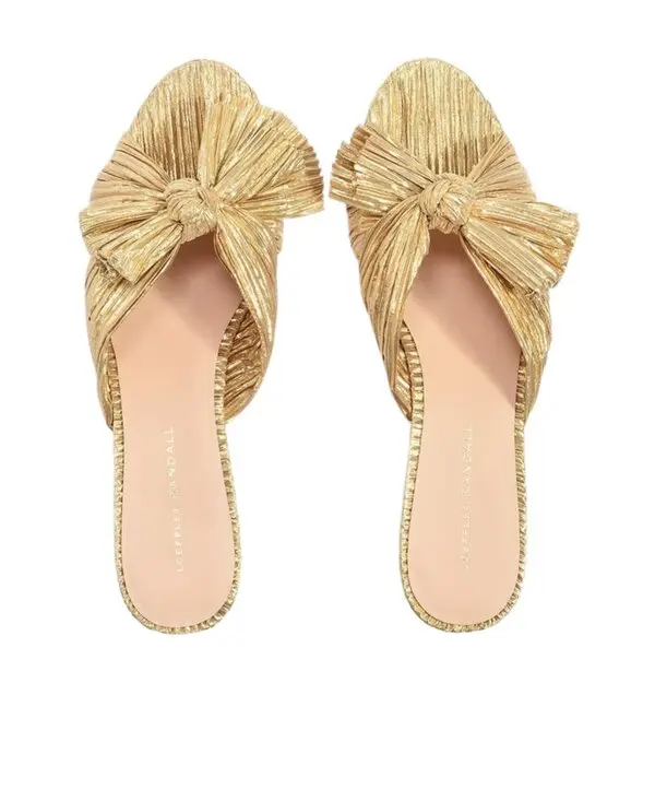 LOEFFLER RANDALL Emilia Pleated Knot Mules - Nude