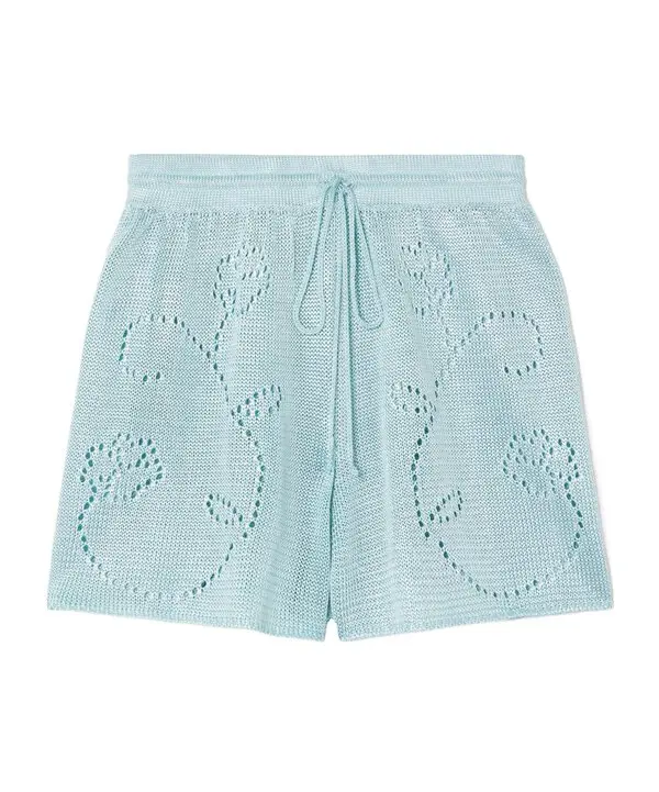Calle Del Mar Pointelle-knit Shorts
