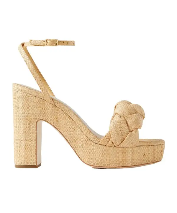 LOEFFLER RANDALL Fae Braided Raffia Platform Sandals