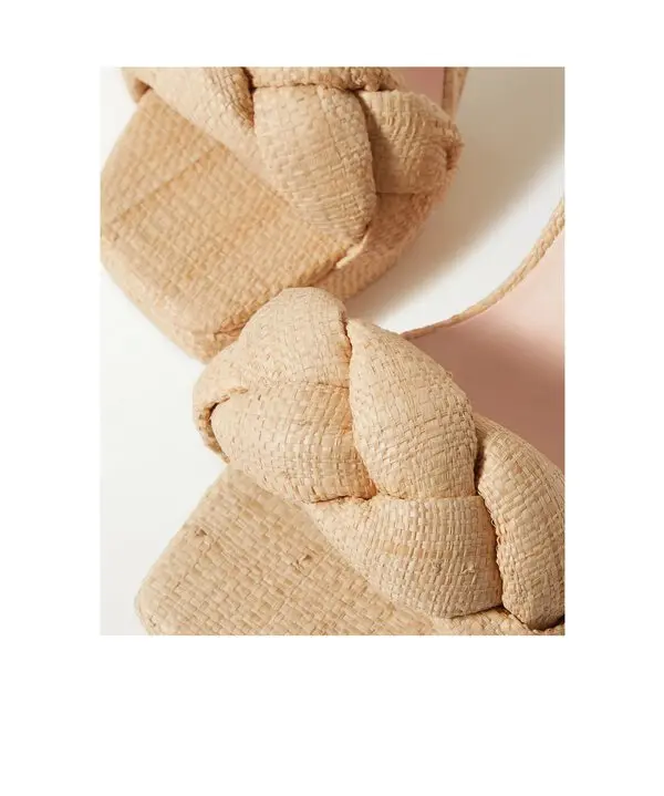 LOEFFLER RANDALL Fae Braided Raffia Platform Sandals