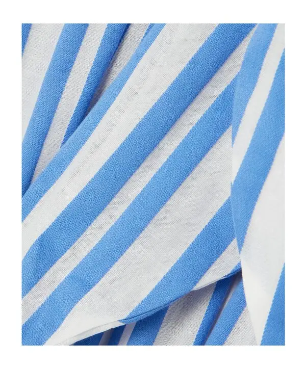 Johanna Ortiz Belted Striped Cotton-voile Midi Dress