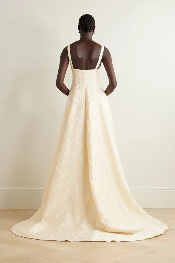 EMILIA WICKSTEAD Pleated Seersucker Gown