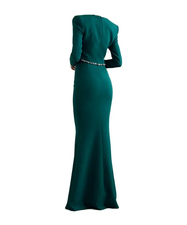 SAFIYAA LONDON Crystal-embellished Stretch-crepe Gown