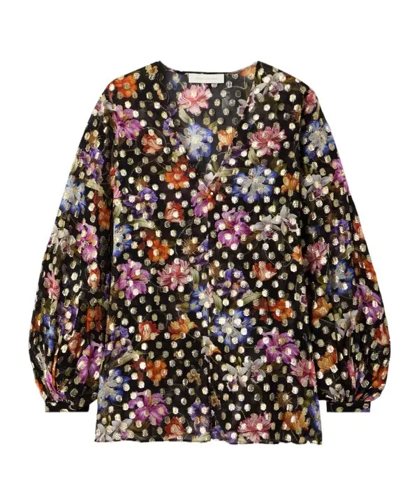 Borgo De Nor Embroidered Floral Blouse