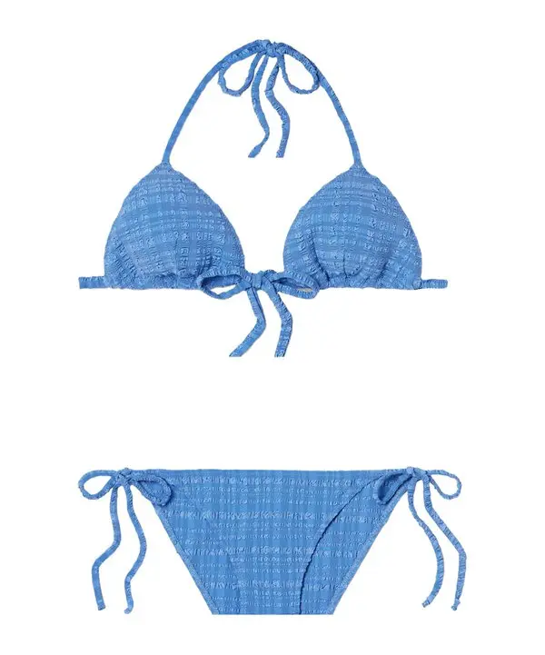 Lisa Marie Fernandez Striped Seersucker Triangle Bikini - No