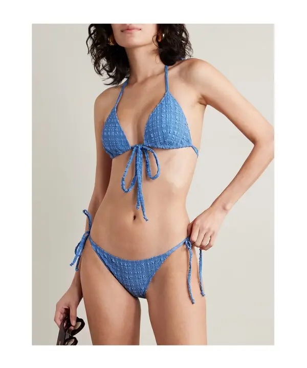 Lisa Marie Fernandez Striped Seersucker Triangle Bikini
