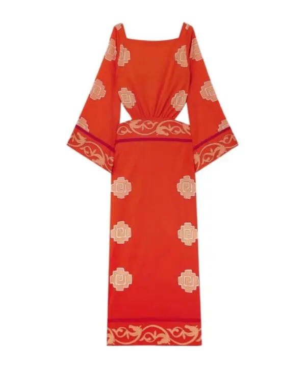 Johanna Ortiz Open-back Printed Cotton-poplin Maxi Dress