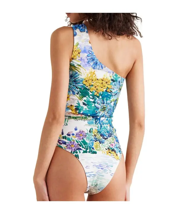 MARY KATRANTZOU One-shoulder Printed Swimsuit
