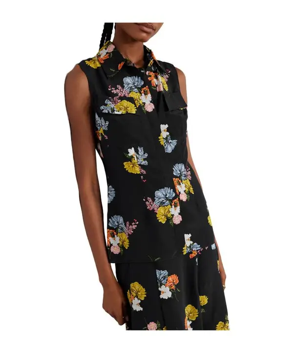 EMILIA WICKSTEAD Floral-print Silk Crepe De Chine Blouse