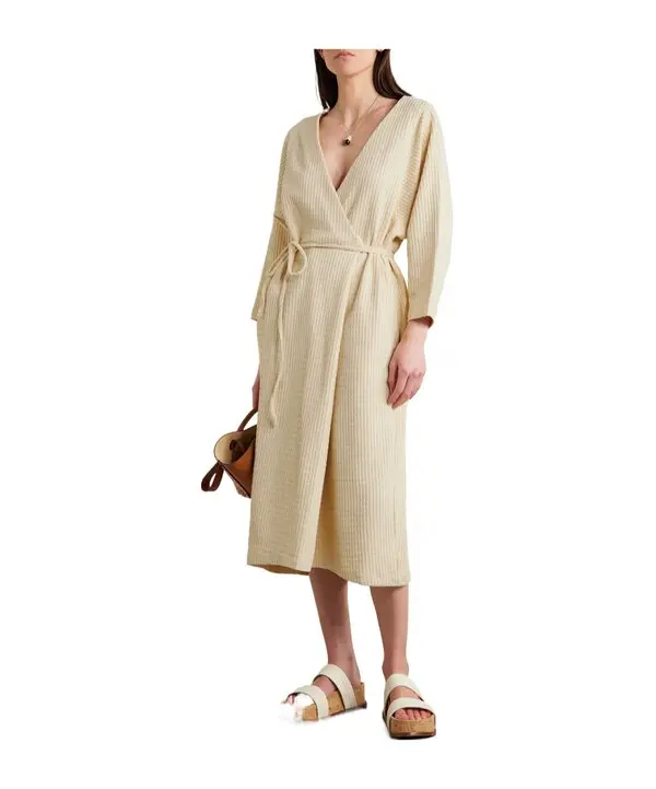 Mara Hoffman Tiffany Textured Organic Cotton-blend Wrap Dress