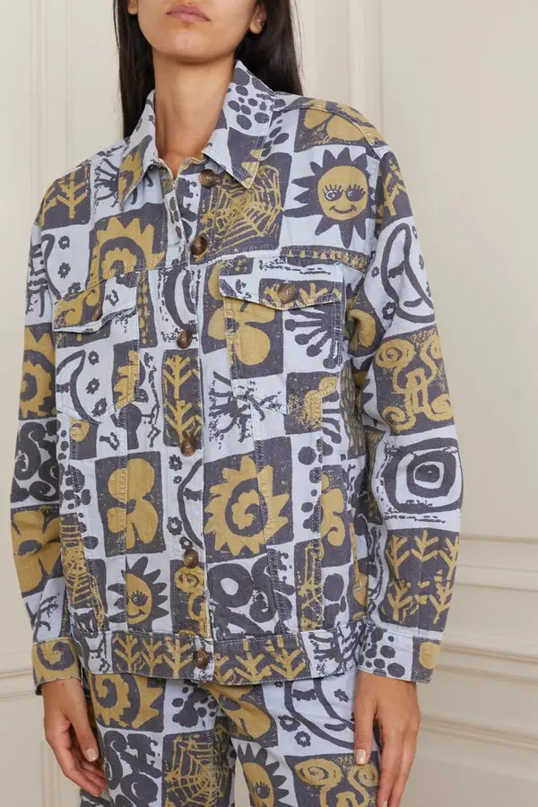 Alexander McQueen Printed Denim Jacket