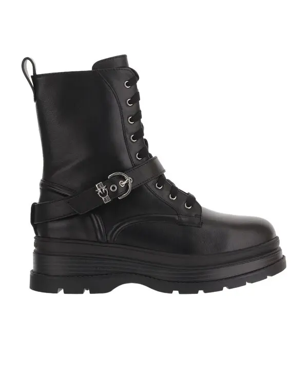 Pinko Buckled Lace-up Combat Boots