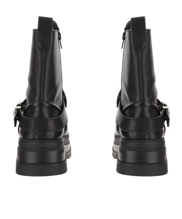 Pinko Buckled Lace-up Combat Boots
