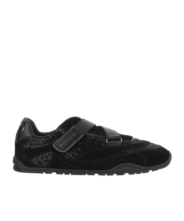 Pinko Sequin-embellished Touch-strap Sneakers - No