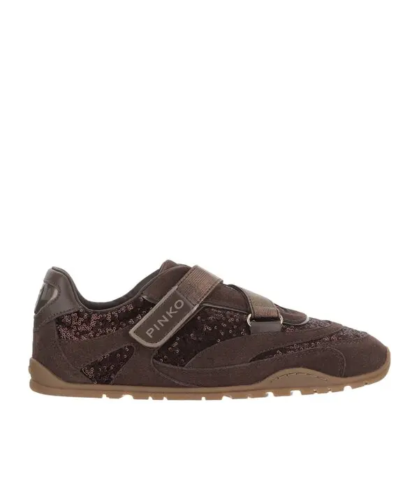 Pinko Sequin-embellished Touch-strap Sneakers - No