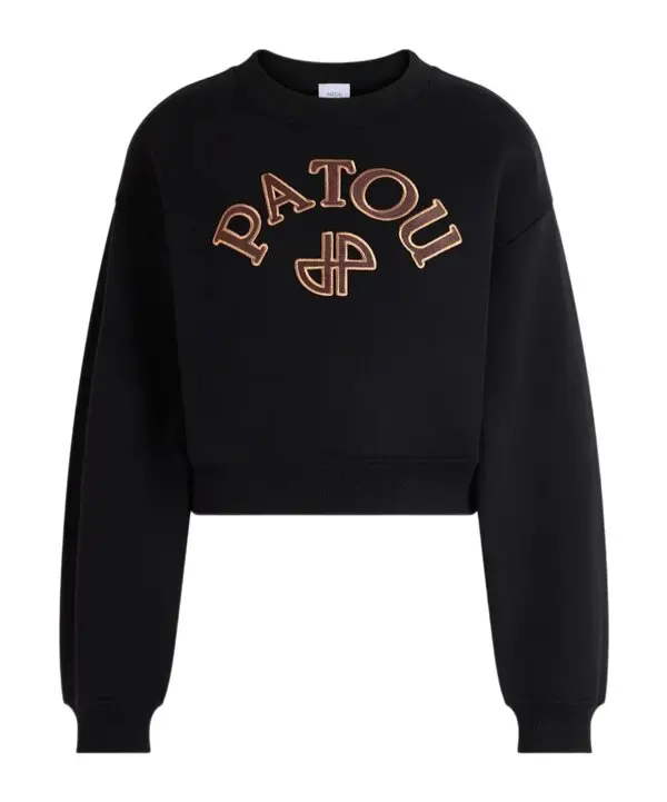 PATOU Logo-embroidered Cropped Sweatshirt