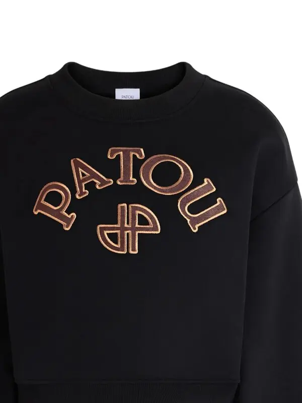 PATOU Logo-embroidered Cropped Sweatshirt