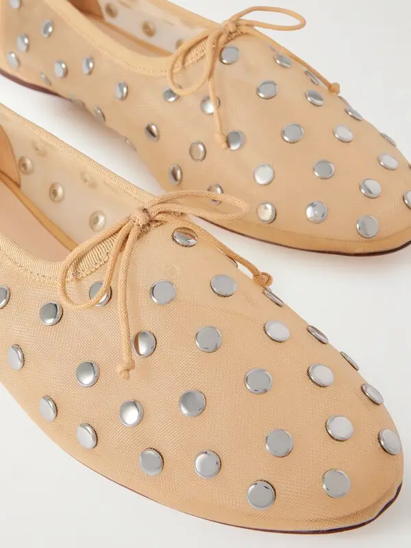 LOEFFLER RANDALL Embellished Mesh Ballet Flats