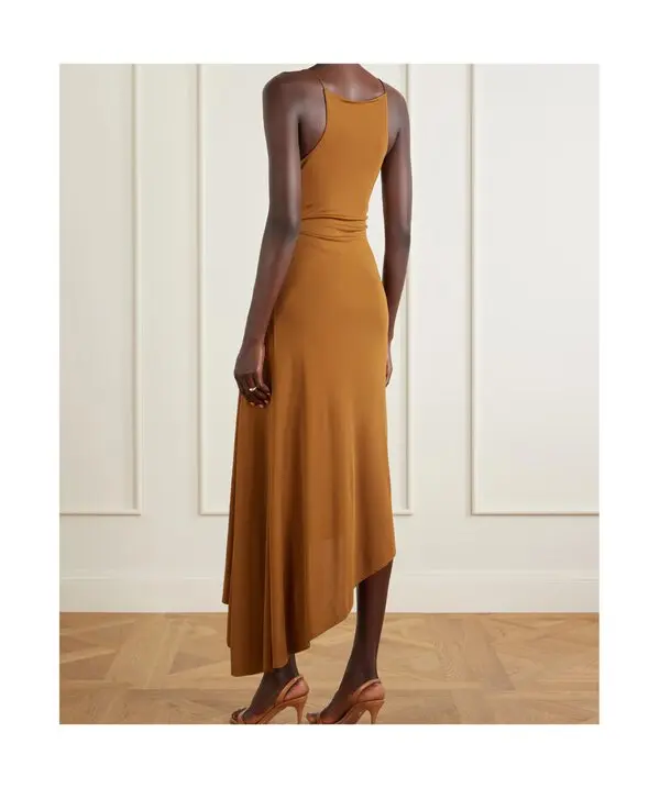 Christopher Esber Asymmetrical Draped Boatneck Maxi Dress