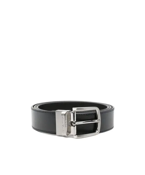 Emporio Armani Logo Engraved Buckle Belt