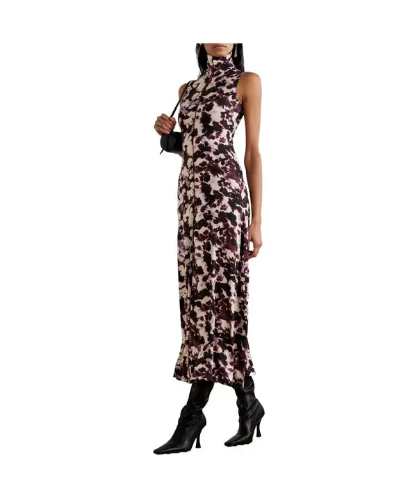 Proenza Schouler Valentina Printed Stretch-jersey Turtleneck Maxi Dress - No