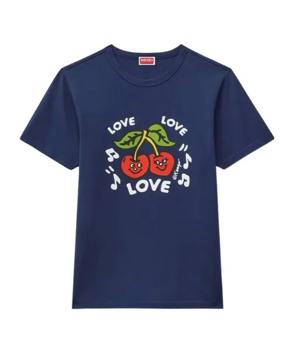 Kenzo Loves' T-shirt In Cotton - Blue-black