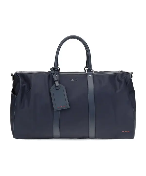 Kiton Leather Trim Travel Duffle Bag