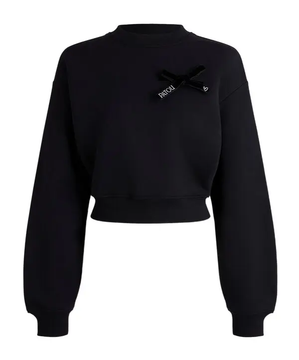PATOU Cropped Bow Detail Sweatshirt