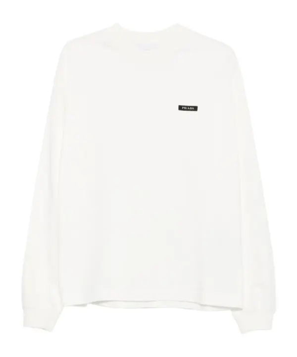 Prada Long-sleeved Cotton T-shirt - White