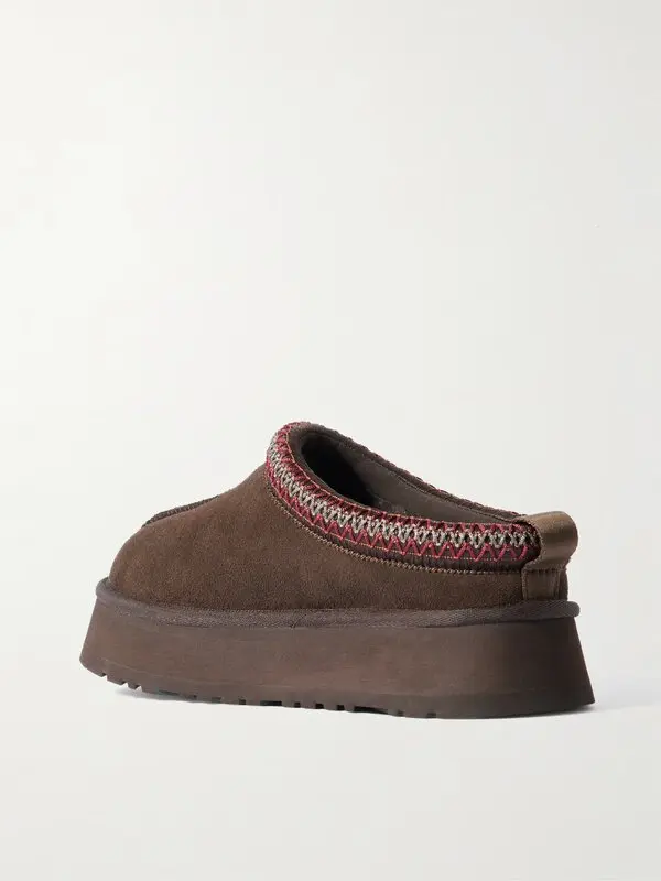 UGG Embroidered Shearling Slip-on Slipper