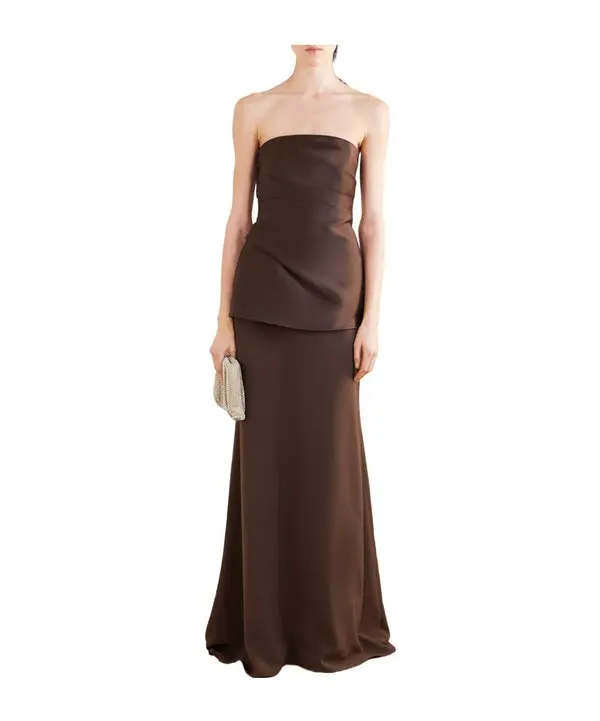 Solace Satin And Crepe Maxi Dress