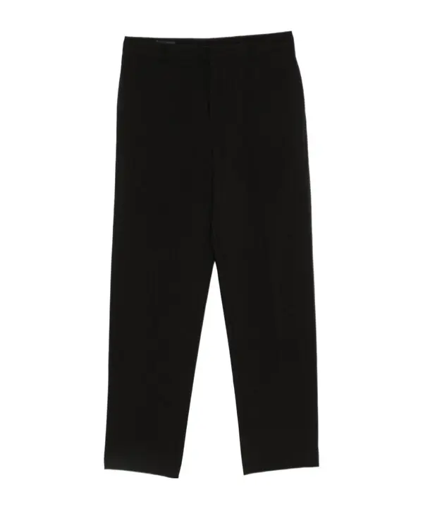 Emporio Armani Pressed-crease Straight-leg Trousers - Black