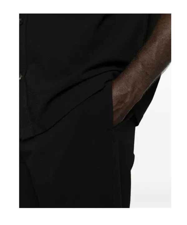 Emporio Armani Pressed-crease Straight-leg Trousers - Black