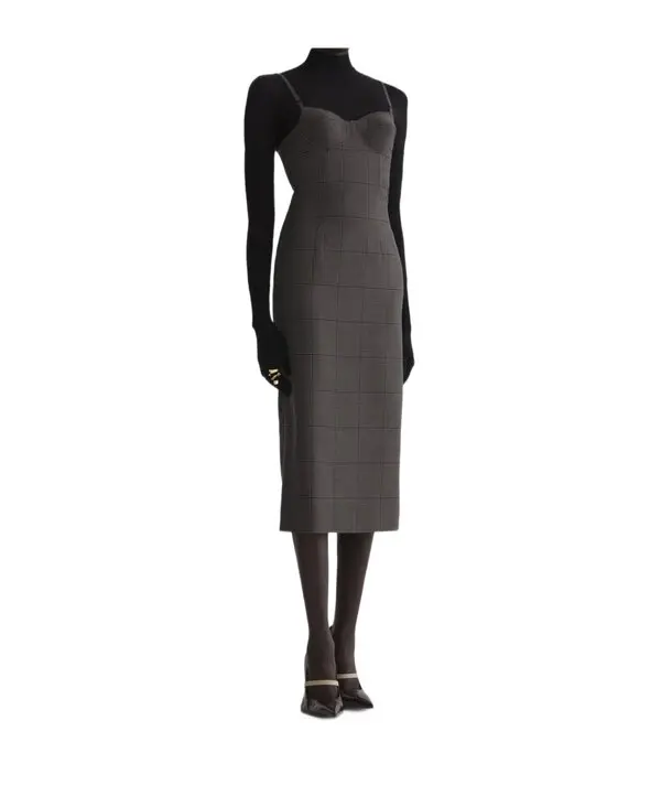 MUGLER Midi Lingerie Dress - Grey
