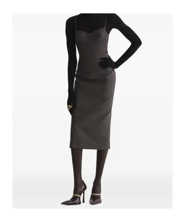 MUGLER Midi Lingerie Dress - Grey