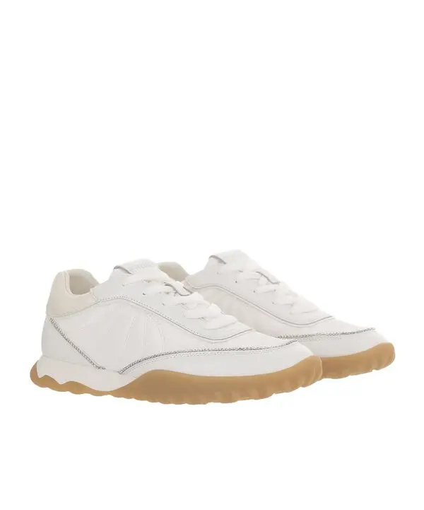 Pinko Crystal-embellished Leather Sneakers