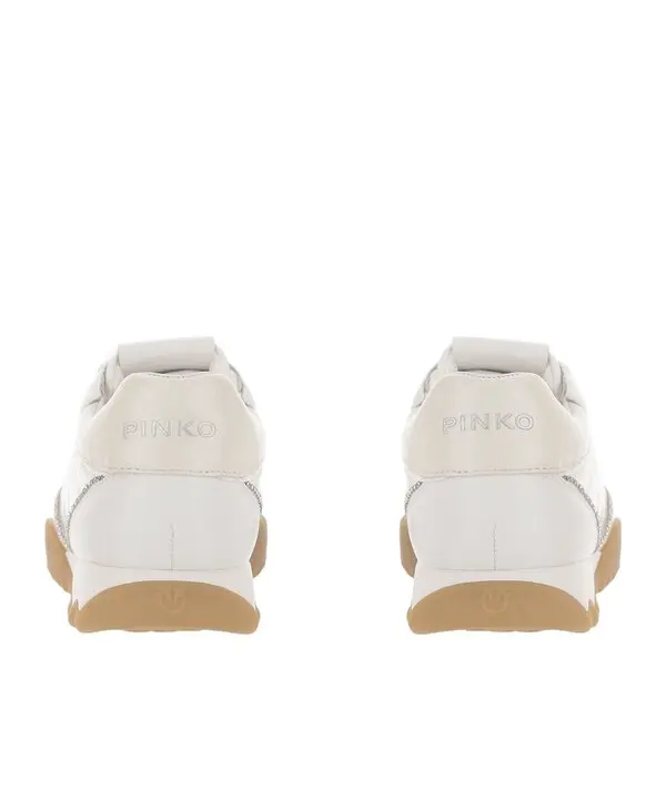 Pinko Crystal-embellished Leather Sneakers