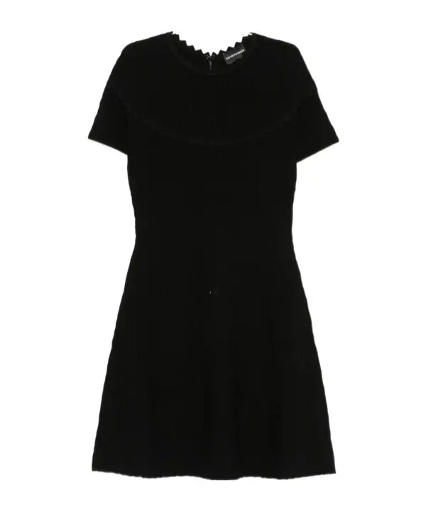 Emporio Armani Textured Scallop-edge Mini Dress