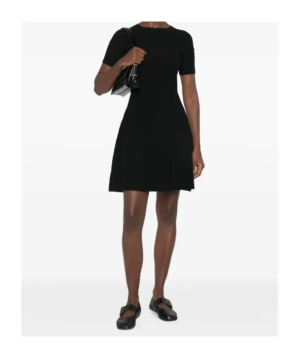 Emporio Armani Textured Scallop-edge Mini Dress