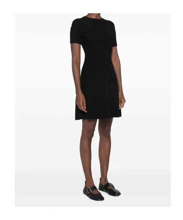 Emporio Armani Textured Scallop-edge Mini Dress