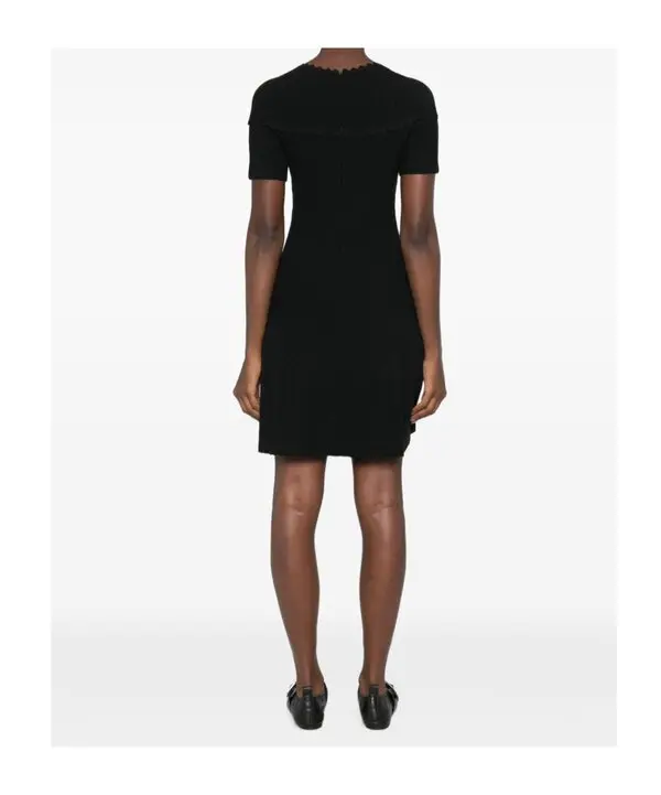 Emporio Armani Textured Scallop-edge Mini Dress