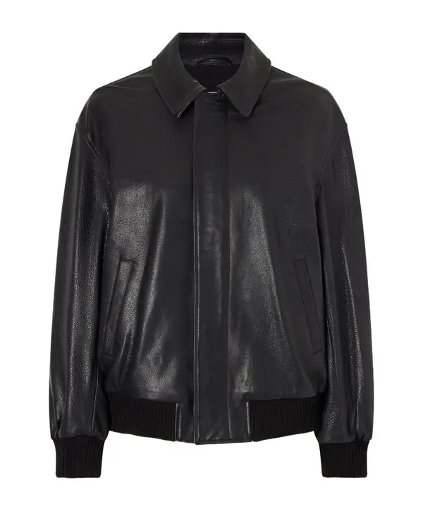 Nour Hammour Long-sleeved Leather Jacket