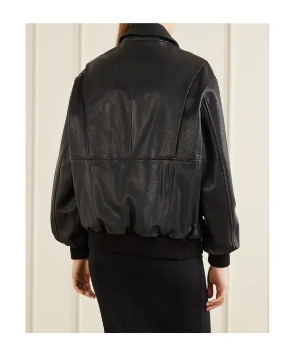 Nour Hammour Long-sleeved Leather Jacket