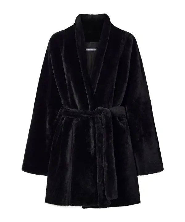 Nour Hammour Paneled Shearling Coat