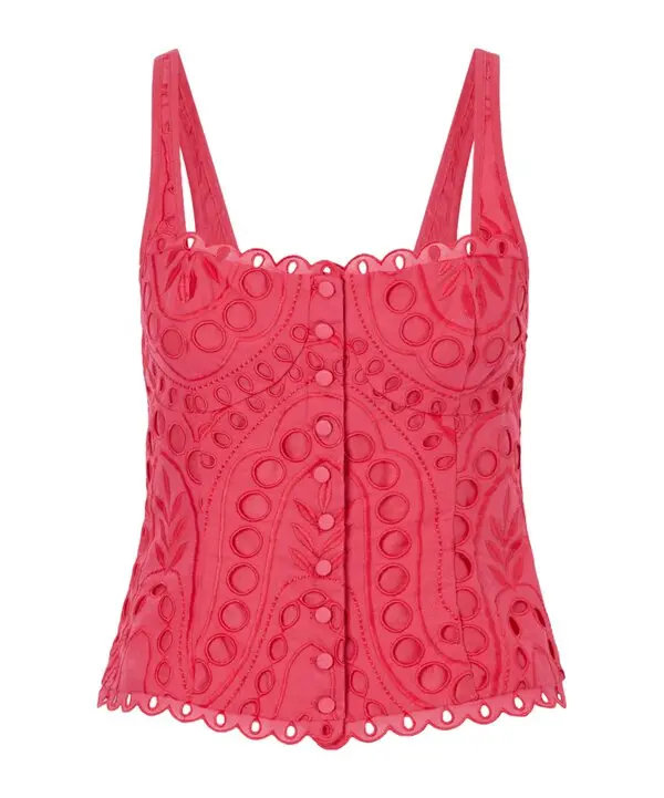 Charo Ruiz Ibiza Nereus' Broderie Anglaise Cropped Top - No